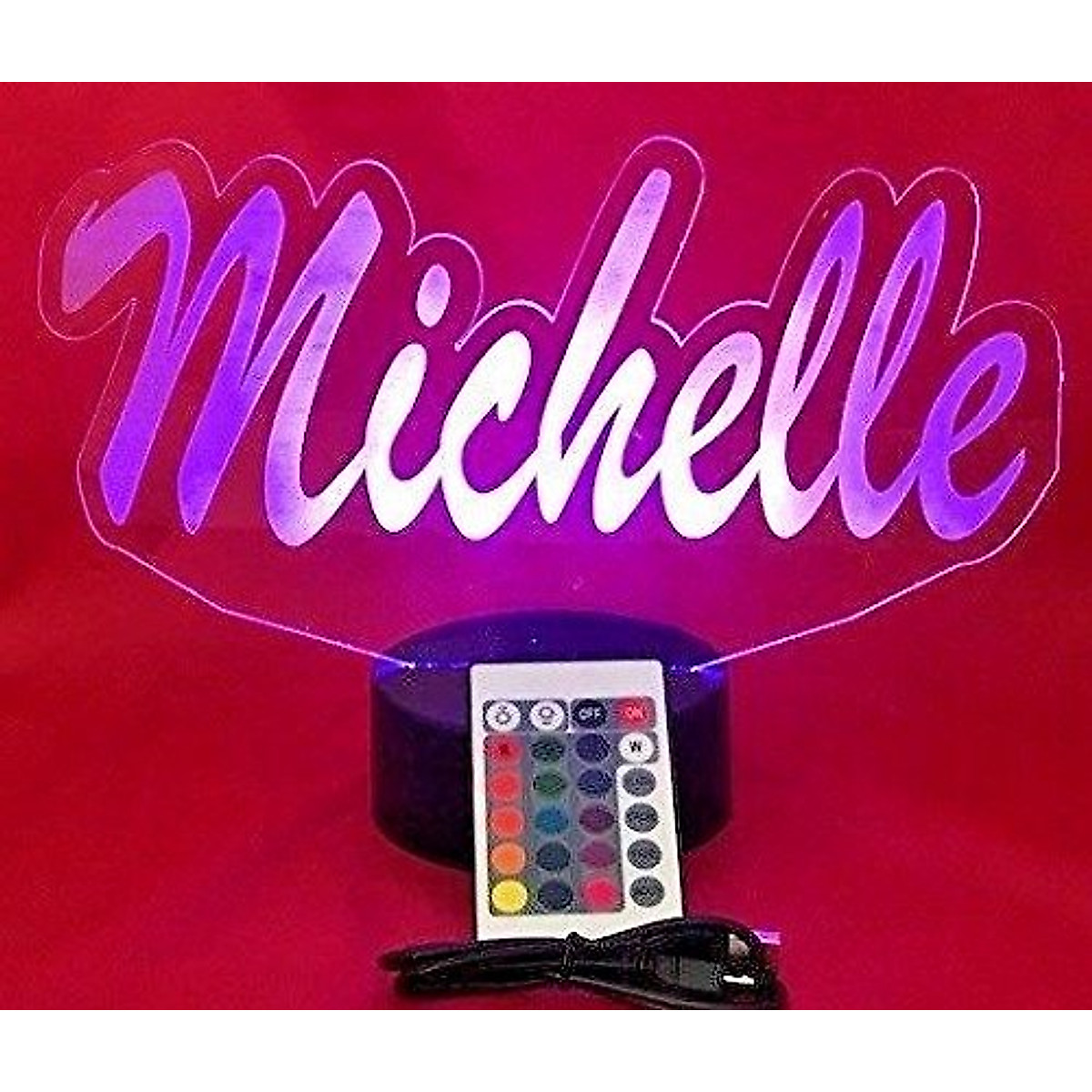 Name Light Up Lamp Any Name Shape Lamp LED Personalized Create Your Own Name In Script Cursive Table Lamp LED, Our Newest Feature - It's WOW, With Remote 16 Color Options, Dimmer, Free Engraving