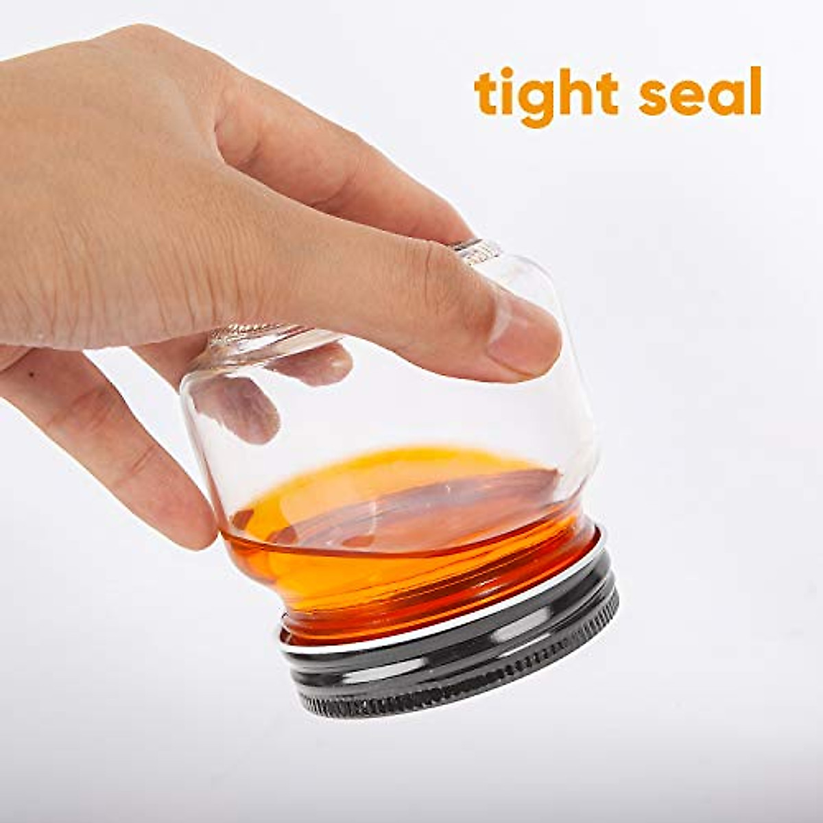 QAPPDA Mason Jars,Glass Jars With Lids 8 oz,Canning Jars For Pickles And Kitchen Storage,Wide Mouth Spice Jars With Black Lids For Honey,Caviar,Herb,Jelly,Jams,Set of 24…