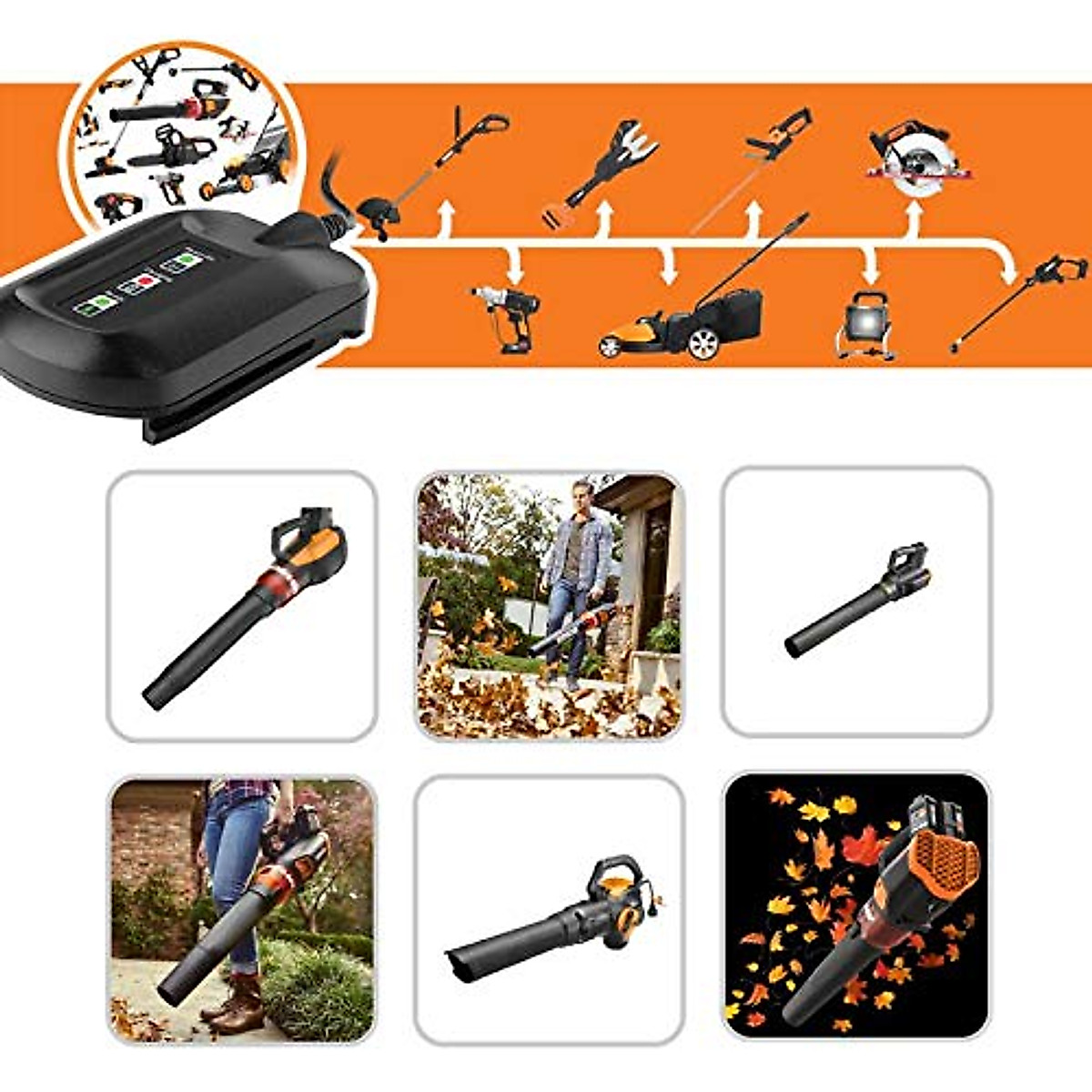 20V 2Packs Replacement Battery and Charger Starter Kit， Cell9102 WA3520 Lithium Battery and Charger WA3742 Compatible with Worx 20-Volt Cordless Power Tools