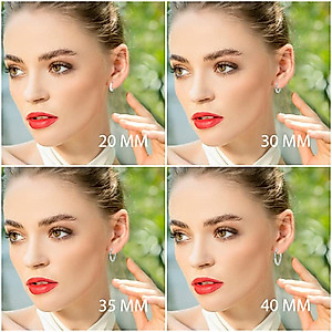 LOVVE Sterling Silver High Polished Round-Tube Click-Top Chunky Thick Hoop Earrings, 5x40mm