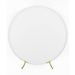 Harfirbe 6.5 ft Round Backdrop Cover White Round Backdrop Baby Shower Background Birthday Party Decoration