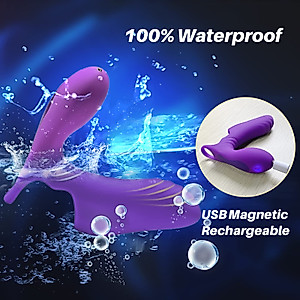 Dual Motors Finger Sex Toy with G spot Clitoris Vibrator, Couples Women Adult Sex Toys, Vibrating Mini G spot Clitoral Nipple Couple Vibrator Stimulator, Female Vibrators for Woman Her Game Pleasure