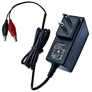 UpBright 24V - 30V AC/DC Adapter Compatible with Mega Tredz Trendz Yamaha Grizzly 24 Volt Dumar Ride On Toy 24.0V 24VDC Sealed Lead-Acid Rechargeable Battery Alligator Clips Power Supply Cord Charger