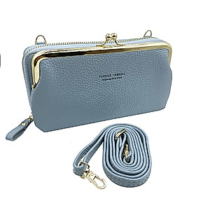 Small Crossbody Bag Cell Phone Purse Wallet with Credit Card Slots for Women HEMALL (Blue) H317