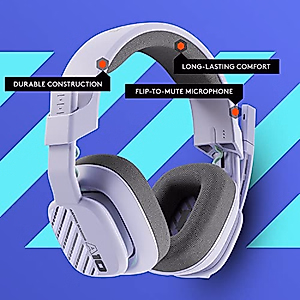 Logitech G Astro A10 Gen 2 Cross-Platform Wired Gaming Headset for PlayStation 5/4, Xbox S|X, Nintendo Switch, PC: 3.5mm Headphone Jack, 32mm Drivers, Flip-to-Mute Mic, Over-Ear - Lilac