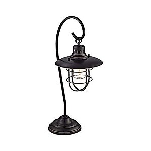 Lite Source LS-21456D/BRZ Lanterna Ii Table Lamp, 10" x 9" x 23"
