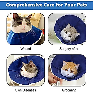 NonwovenEco Soft Recovery Cat Cone Collar, Dog Neck Donut Collar After Surgery, Protect The Wound Stop Licking. Easy Eating & Drinking. for Pets up to 10'' Neck Circumference (M)