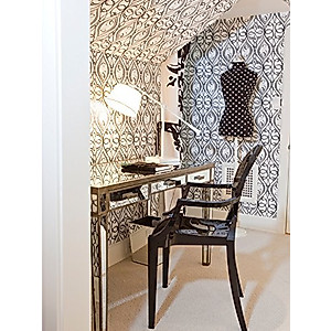 2xhome Set of 2 Black Modern Glam Ghost Chairs Chair with Arms Molded Acrylic Plastic Mirrored Furniture Dining Retro for Writing Desk Dining Living Bedroom Outdoor Vanity Accent