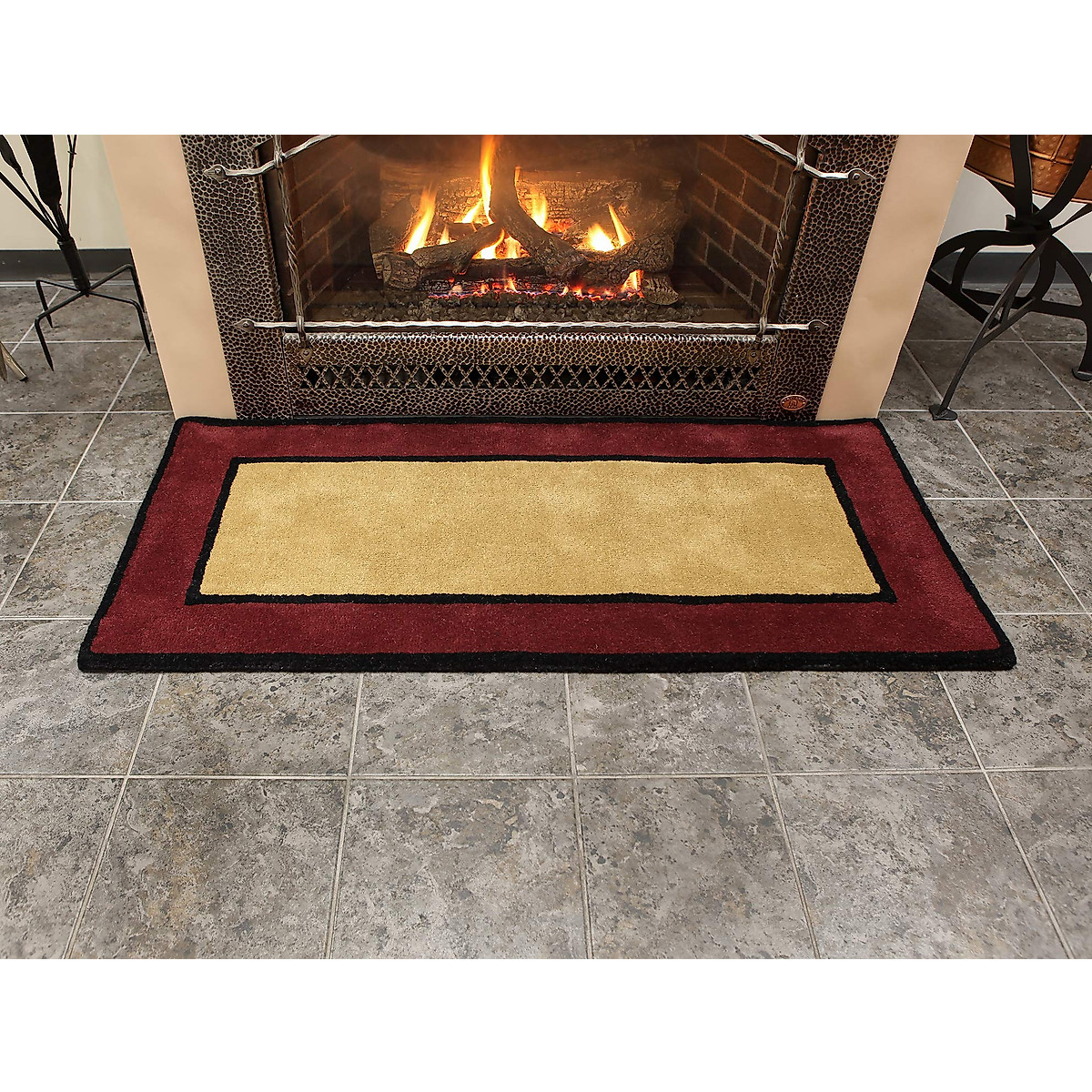 Minuteman International Contemporary II Berry Wool Hearth Rug, Rectangular