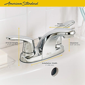 American Standard 7075200.295 Colony Pro Two-Handle Centerset Bathroom Faucet, 1.2 GPM, Brushed Nickel