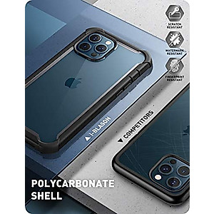 i-Blason Ares Case for iPhone 12 Pro Max 6.7 inch (2020 Release), Dual Layer Rugged Clear Bumper Case with Built-in Screen Protector (Black)