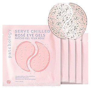 Patchology Serve Chilled Rosé Hydrating Under Eye Patches – Hyaluronic Acid & Antioxidant-Infused Eye Masks to Reduce Dark Circles, Puffiness & Fine Lines - Ideal Skincare Essentials (5 Pairs)