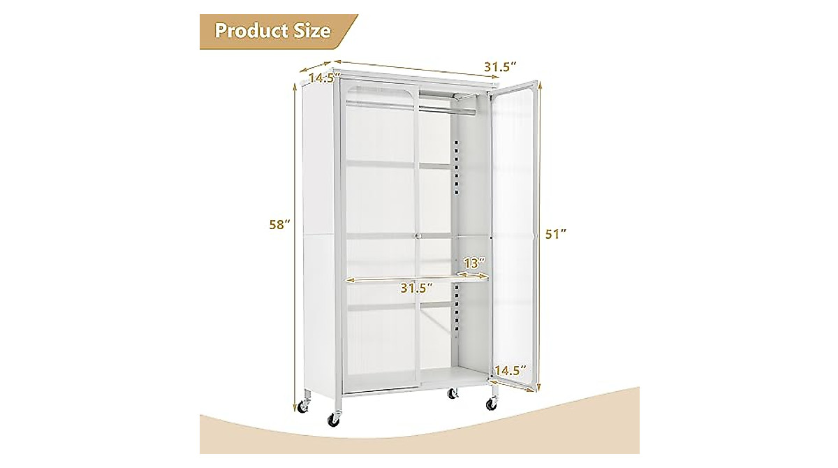 Giantex Portable Closet Wardrobe - Mobile Storage Solution