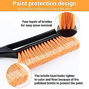 AstroAI 2 Pack 27" Snow Brush and Detachable Deluxe Ice Scraper with Ergonomic Foam Grip for Cars (Heavy Duty ABS, PVC Brush)