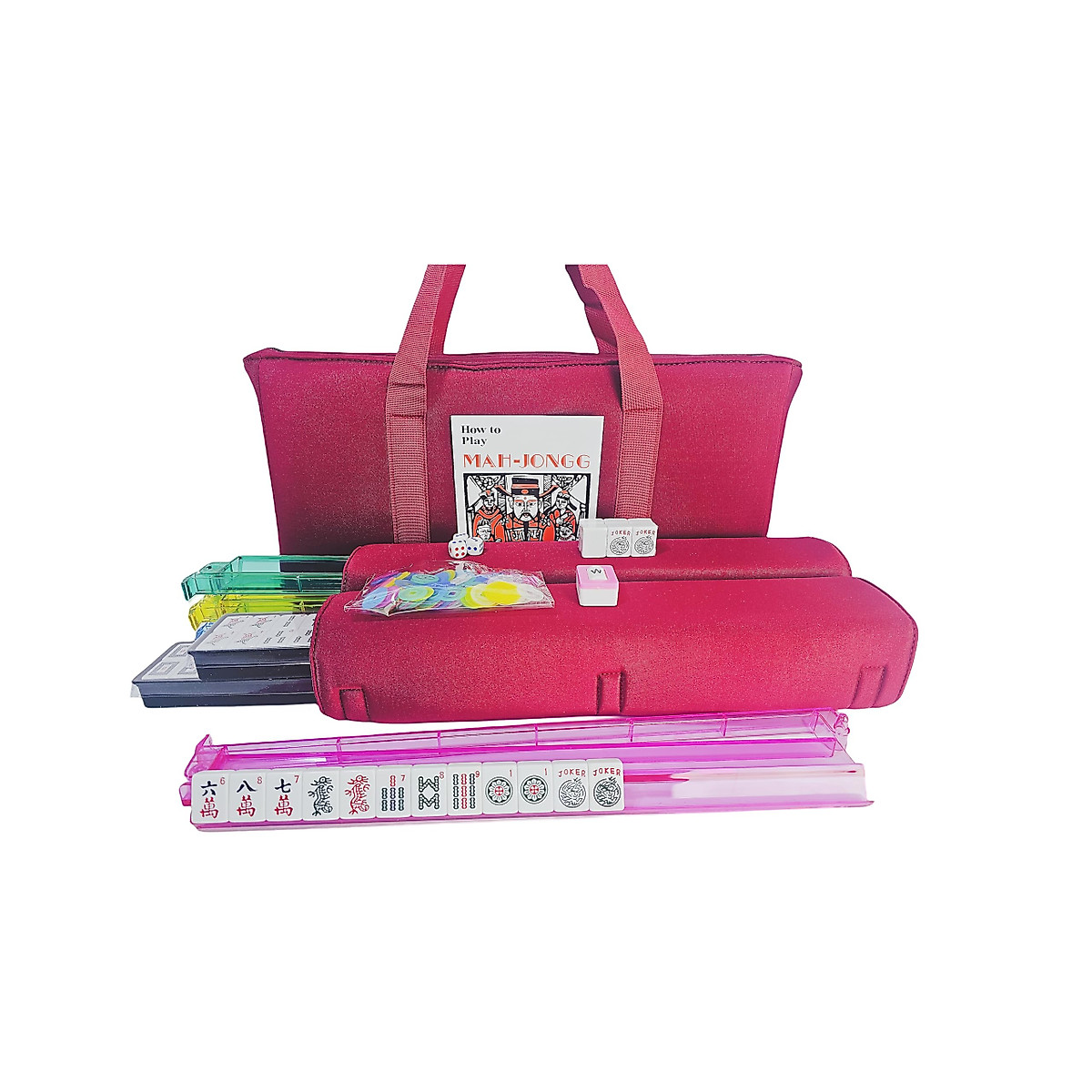 American Mah Jongg Complete Set, 166 Tiles with All in one Combo Rack with Soft Bag