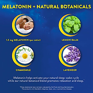 MidNite Back to Sleep Low Dose, 1.5 mg Melatonin Sleep Aid, Non-Habit Forming, Herbal Dietary Supplement for Adults, Drug-Free, Gluten-Free, Lactose-Free, Vegetarian, Vegan, 30 Quick Melt Tablets