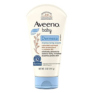 Aveeno Baby Eczema Therapy Moisturizing Cream, Natural Colloidal Oatmeal & Vitamin B5, Baby Eczema Cream for Dry, Itchy, Irritated Skin Due to Eczema, Paraben- & Steroid-Free, 5 fl. oz