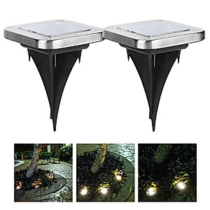 Fdit 4pcs 8LED Square Warm White Light Solar Buried Light Under Ground Lamp Home Garden Lawn Pathway Landscape Decoration