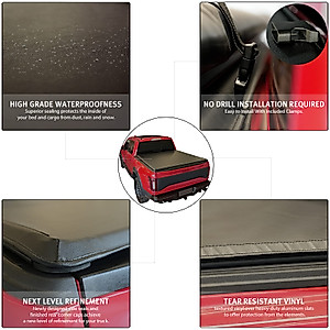 XTWEEX Soft Roll Up Truck Bed Tonneau Cover Fits 2016-2024 Toyota Tacoma (NOT for Trail Special Edition with Storage Boxes) Fleetside 5FT Bed