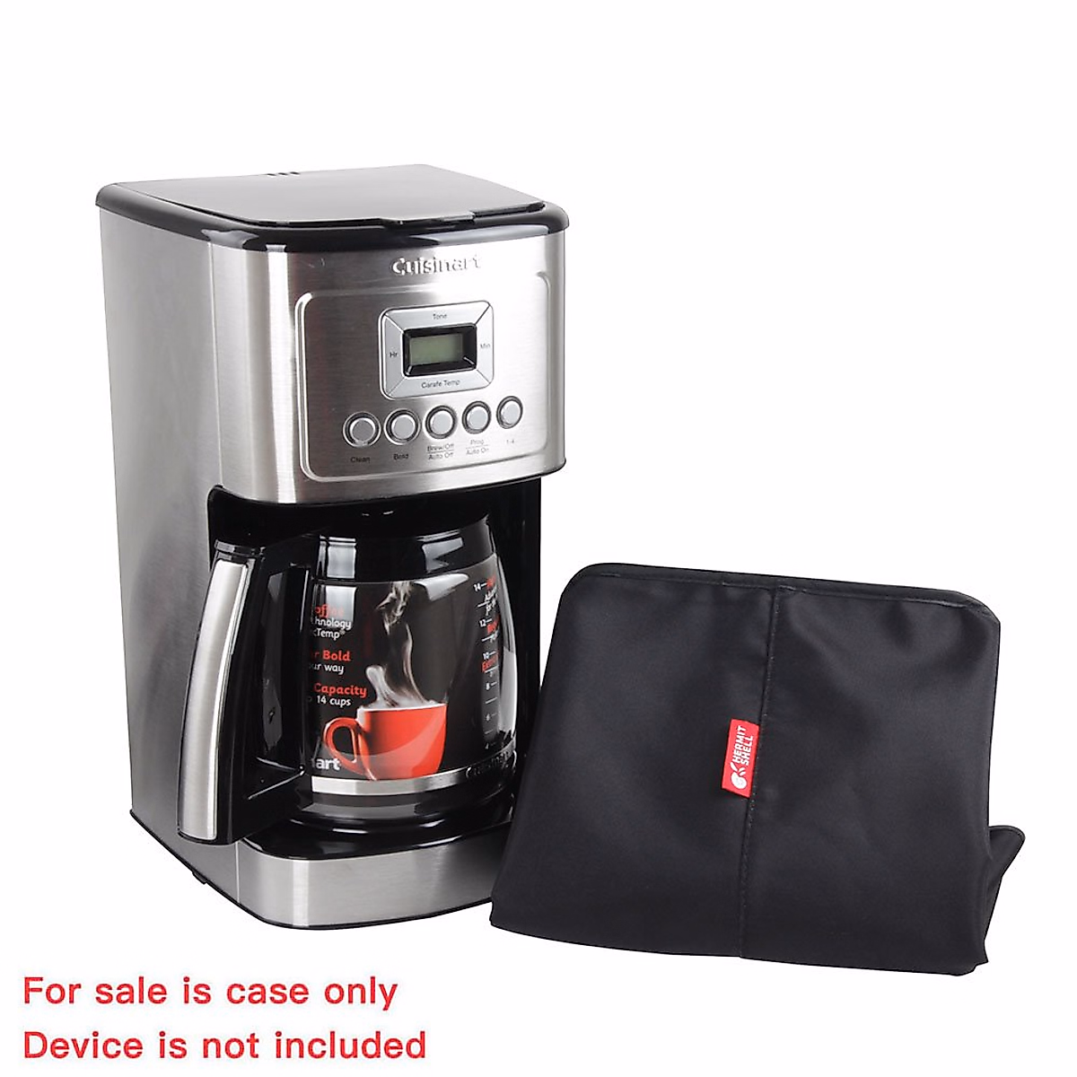Hermitshell Dust Proof Cover with Soft Velvet Lining Fits Cuisinart DCC-3200AMZ / DCC-3400 PerfecTemp 14 Cup Programmable Coffeemaker (Black)