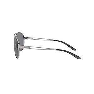 Oakley Women's OO4054 Caveat Aviator Sunglasses, Polished Chrome/Grey, 60 mm