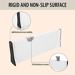 Drawer Dividers Adjustable for Clothes by Maginare, Pack of 5, Easy Locks in Place, EVA Foam Ends, 4" High, Expandable 11-17", Sturdy, for Bedroom, Bathroom, Closet, Office