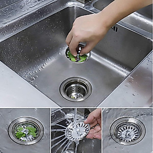 Kitchen Sink Strainer Kitchen Sink Plug, 2 Pack Universal Sink Plugs Bath Plug Strainer Plug, Thickened Stainless Steel Sink Plug Strainer For Kitchen Bathroom Home Office Hotel, Diameter 80Mm