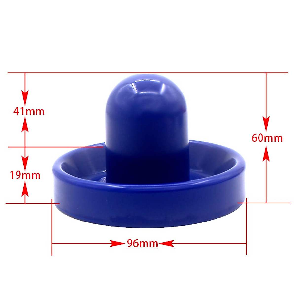 BQSPT Air Hockey Pucks and Paddles,Air Hockey Pushers and Pucks, Handles Paddles Replacement Accessories (4 Striker 96mm with Pads, 8 Pucks 64mm Thick and Thin)