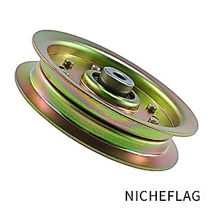 NICHEFLAG 753-08171 Idler Pulley kit is Compatible with Troy Bilt Pulley 753-08171 Cub Cadet, Cub Cadet 756-04129b Idler Pulley, 756-04129C, 956-04129, 956-04129B, Oregon 78-065