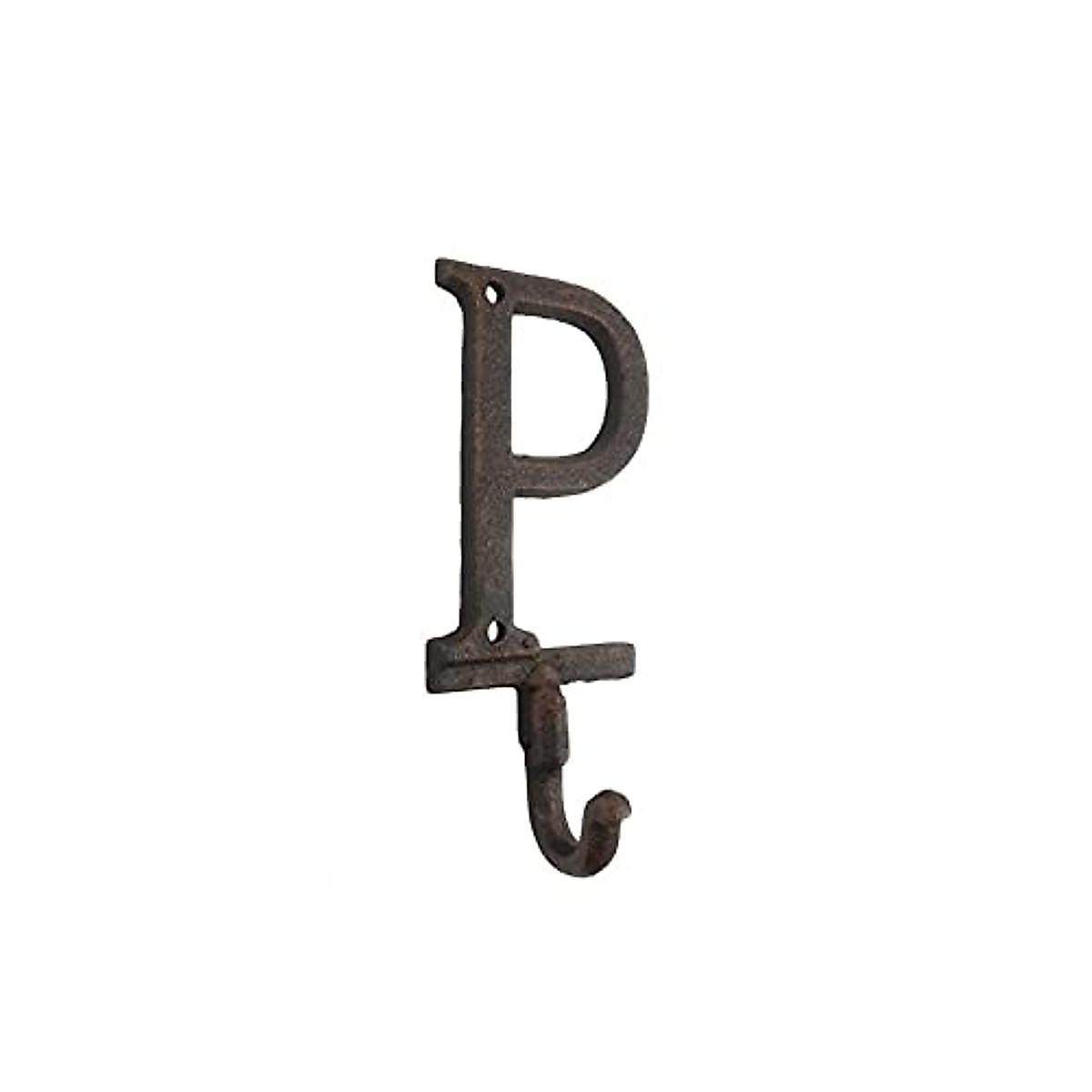 Handcrafted Nautical Decor Rustic Copper Cast Iron Letter P Alphabet Wall Hook 6"