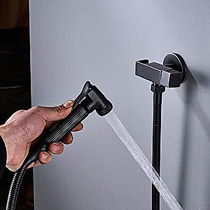 Bidet Sprayer Head Wall Mounted Bathroom Bidet Faucet Shower Faucet Toilet Bidet Muslim Brass Washer Tap-Black Bronze Bidet
