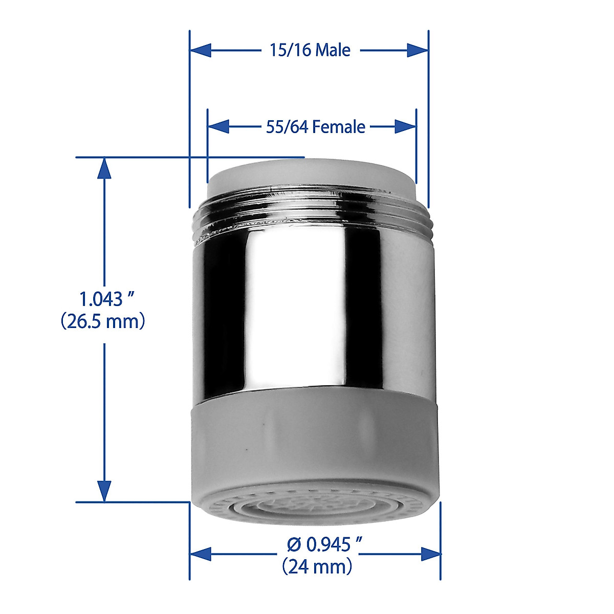 YOO.MEE Faucet Aerator with Dual- function 2 flow Spray, Chrome