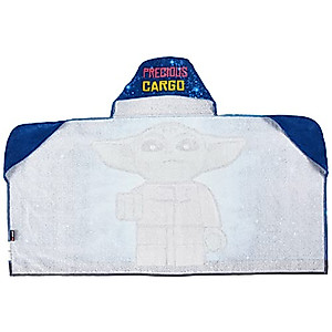 Franco Lego Star Wars The Child Mandalorian Kids Bath/Pool/Beach Soft Cotton Terry Hooded Towel Wrap, 24 in x 50 in (Official Lego Product)