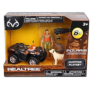 NKOK 1:18 Realtree 8 Piece Polaris Sportsman Duck Hunting Playset, Allows Children to Pretend Play and Use Their Imagination, Hunting Playset, for Ages 3 and up