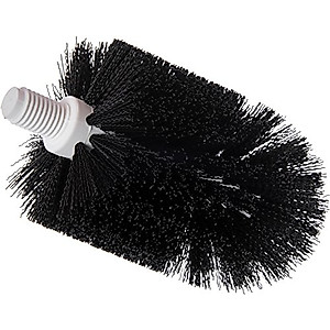SPARTA Flo-Pac Floor Drain Brush Head Only, 4 Inch Diameter for Cleaning, Kitchen, Bathroom, And Janitorial Use, Plastic, 5.5 Inches, Black, (Case of 6)