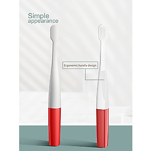 Blenpapa Kids Sonic Electric Toothbrush with Battery Powered 31000VPM High Vibration, Soft Bristles, Red