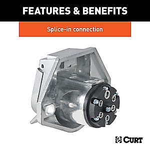 CURT 58170 Vehicle-Side 7-Pin Round Trailer Wiring Harness Socket