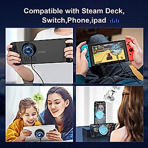 DEVASO Steam Deck Fan, Semiconductor Cooler for Steam Deck with 7-Blade Fan and RGB Colourful Light, 3 Seconds Fast Cooling Magnetic Fan Cooler for Steam Deck OLED, PlayStation Portal, ASUS ROG Ally