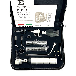 Artlab-Otoscope, Eye scope & Illuminator Diagnostic Set -Otoscope examination set -Nursing Students Otoscope set with Carrying Leather case Replacement Tips
