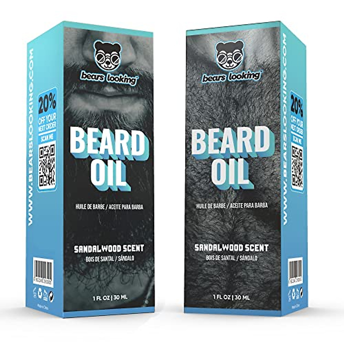 Bears Looking Beard Oil Conditioner - All Natural Sandalwood Scent with Argan Oil - Softens & Strengthens Beards and Mustaches