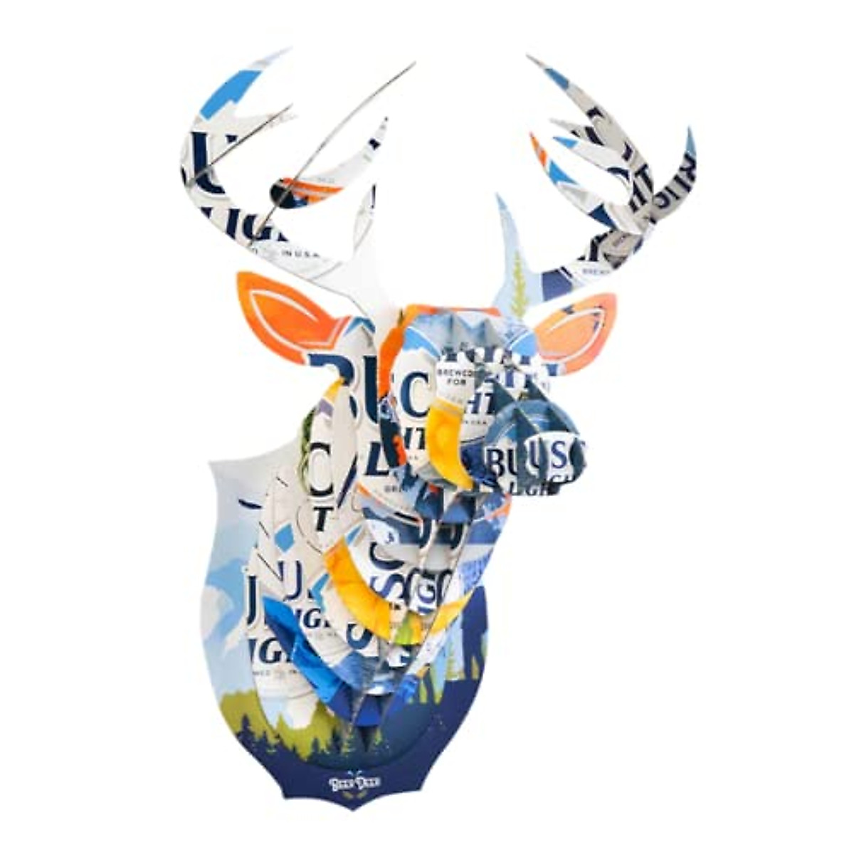 BEER DEER Busch Light Deer Head 3D Cardboard Mount Wall Art