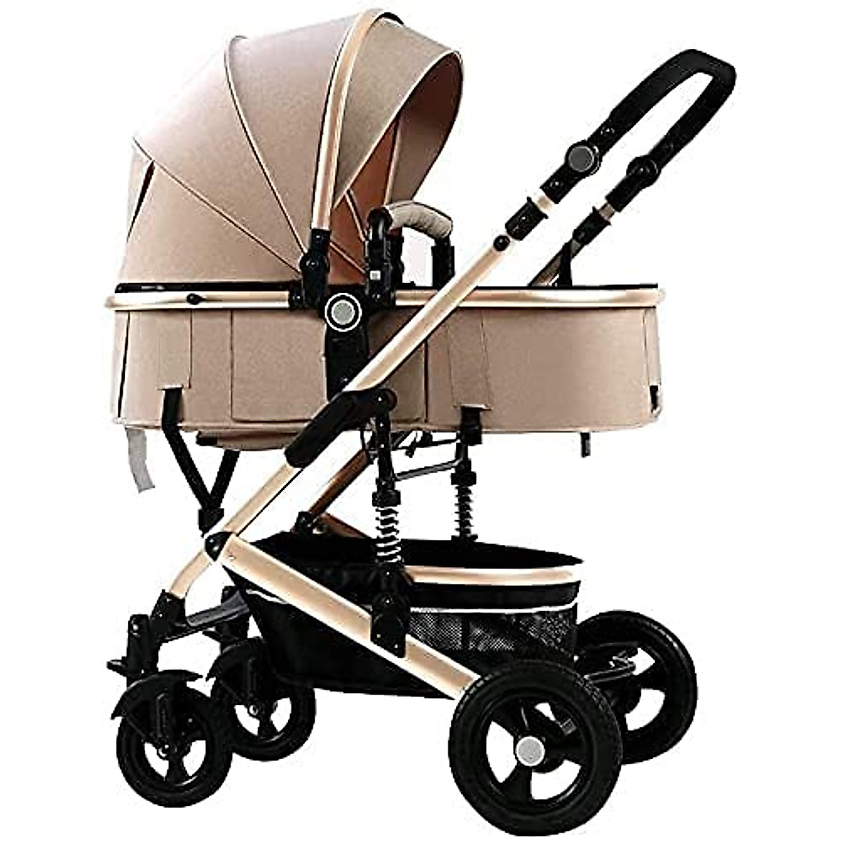 Chilechuan High View Light Weight Strollers for Toddler, Upgraded Infant Carriage Prams and Strollers for Babys Boys and Girls Travel System Pram with Stroller Rain Cover and Strollers Fan