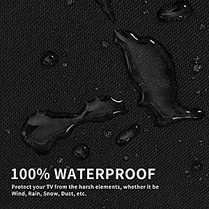Outdoor TV Cover with Front Flap for Watching TV on Rainy Days, Convenient Use Without Remove, Durable TV Cover with Free Cleaning Cloth (30-32 inch, Black)