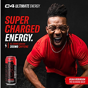 C4 Ultimate | 300mg Caffeine Sugar Free Energy Drink | Fruit Punch | Pre Workout Performance Drink | 16oz (Pack of 12)