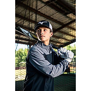 Mizuno Youth Comp Long Sleeve Batting Jacket, Black-Shade, X-Large