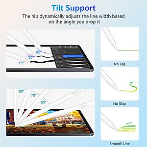 Stylus Pen for iPad 9th 10th Generation Pencil 2018-2023, Palm Rejection,Magnetic, Fast Charge Apple Pencil iPad 10/9/8/7/6th Gen, iPad Pen Air 2019-2022, Mini 6, iPad Pro 11/12.9 Gen 6 iPad Pencil