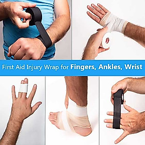 (3 Pack) Black Athletic Tape 1.5" x 45ft Per Roll – Easy to Tear, No Sticky Residue Skin-Friendly. Very Strong Tapes for Athlete, Sport, Medical Trainers, First Aid Injury Wrap: Fingers Ankles Wrist