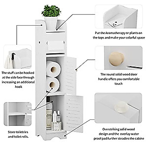 GAKOV Small Bathroom Storage Cabinet, Toilet Paper Organizer for Small Space Corner and Small Bathroom Organizer, 4-Tier Bathroom Organizer (White)