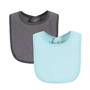 Hudson Baby Unisex Baby Drooler Bib with Waterproof Lining, Blue Red, One Size