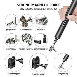 POWERGIANT Mini Electric Screwdriver, Small Portable Cordless Power Screwdriver Set with 55 Precision Bits & LED Light & Magnetic Mat, Handy Repair Tool for Phone Watch Camera Laptop